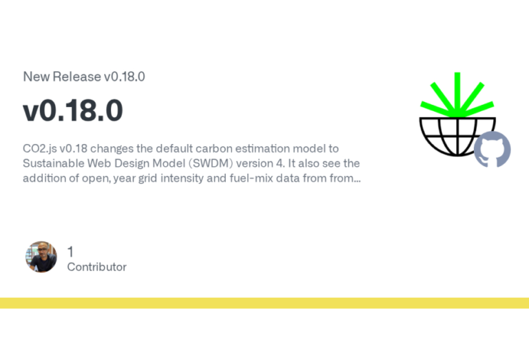 Release Guide: CO2.js v0.18 - Green Web Foundation