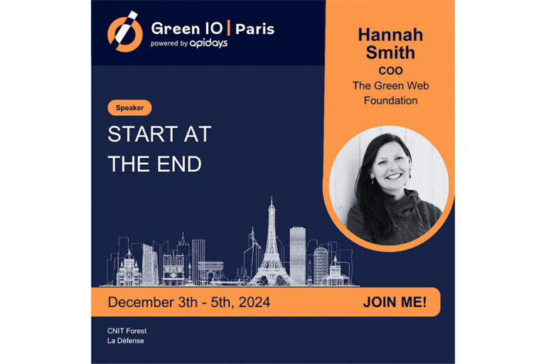 Meet us at the Paris Green IO conference Dec 3-5 - Green Web Foundation