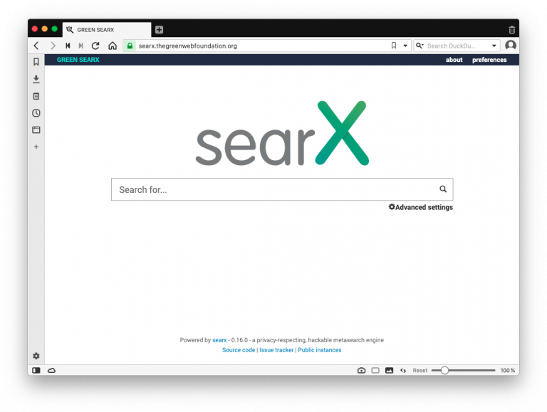 Searching the green web with Searx - Green Web Foundation